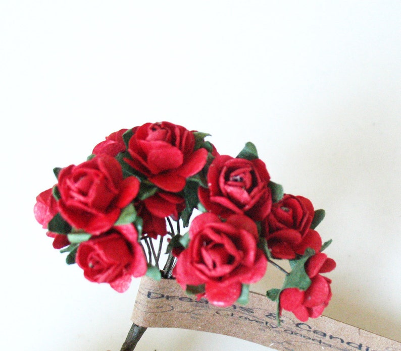 3 Red Paper Flower Branchs 36 Paper Flowers small Paper - Etsy