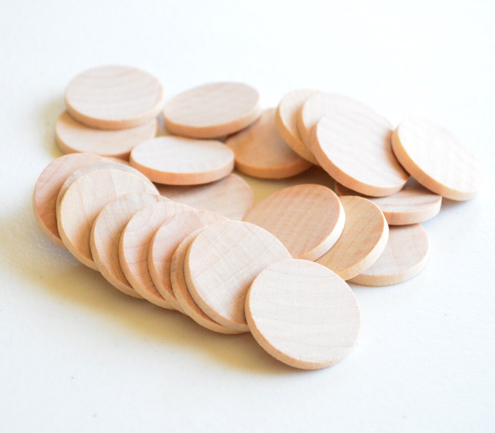 25 Unfinished Wooden Circles 1 Small Wooden Circles | Etsy