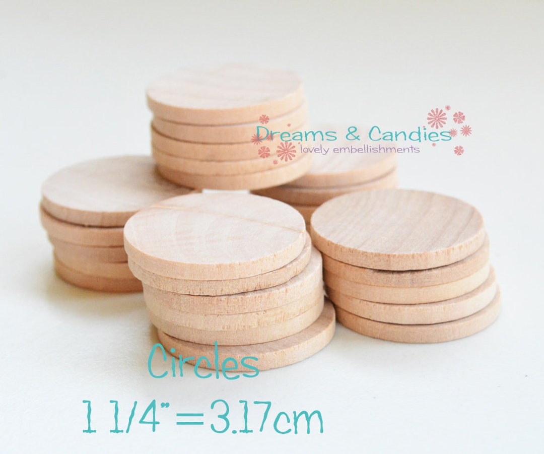 75 Unfinished Wooden Circles 1.25 small Wooden Circles - Etsy