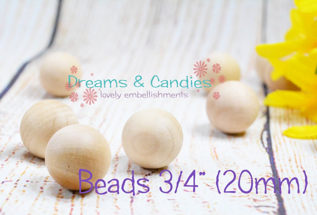 100 Unfinished Round Wooden Balls 3/4" (20mm) NO Hole -wooden Beads ...