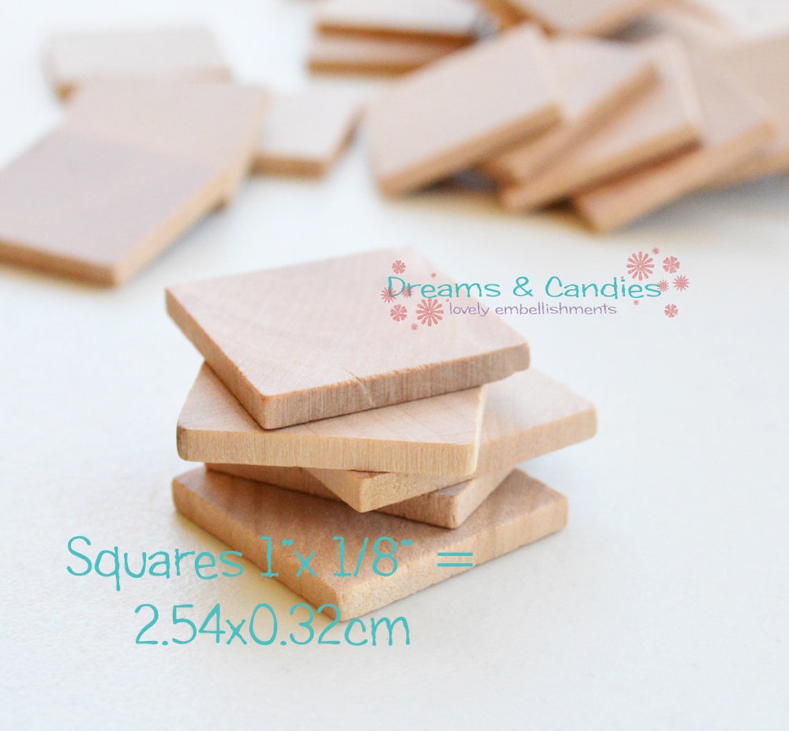 50 Unfinished Wooden Square 1 small Wooden Squares - Etsy