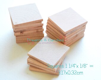 50 Unfinished Wooden Square 1 1/4 small Wooden Squares | Etsy