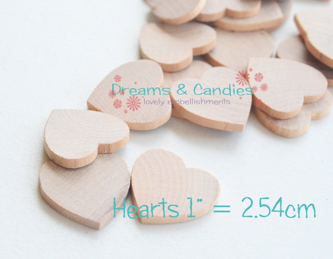 25 Miniature Wooden Hearts 1" -small Wooden Hearts -wooden Hearts ...