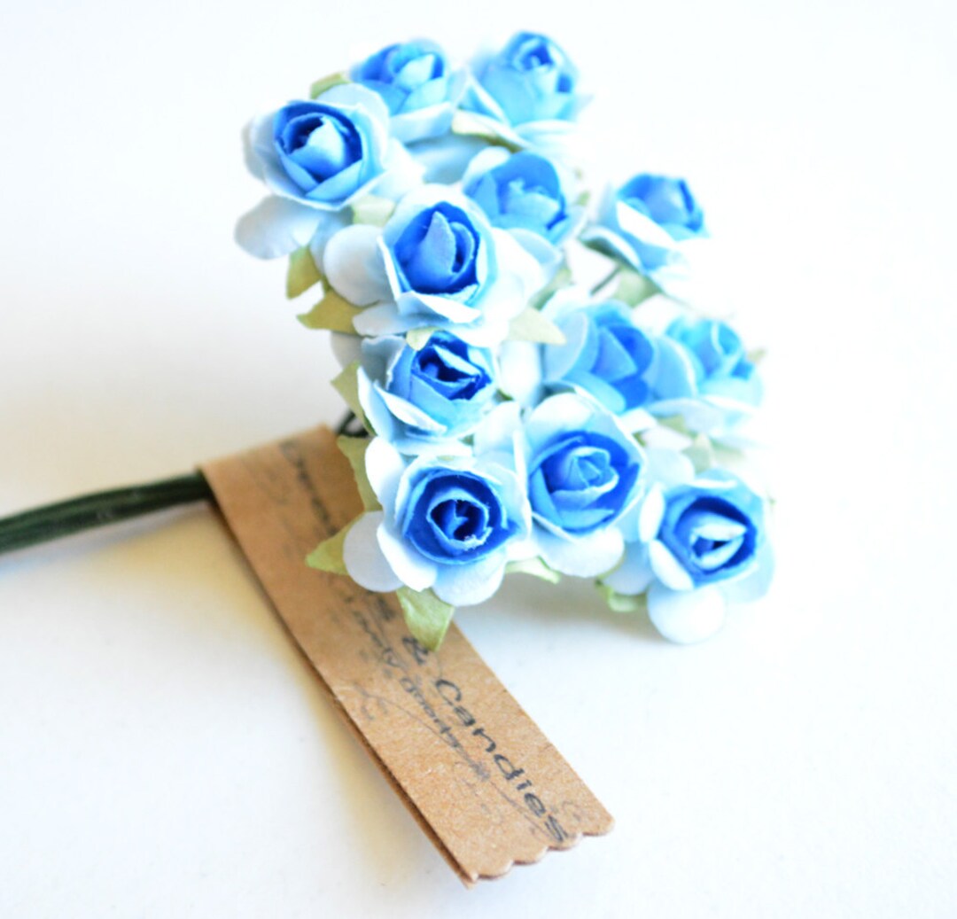 3 Royal Blue Paper Flower Branchs 36 Paper Flowers small - Etsy