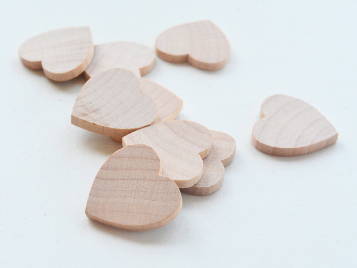 25 Miniature Wooden Hearts 1 Small Wooden Hearts | Etsy