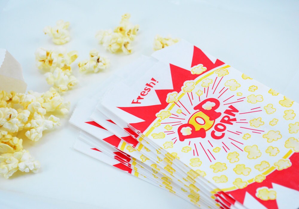 25 Pop Corn Bags size 4 x 2 1/2 x 8 1/4 | Etsy