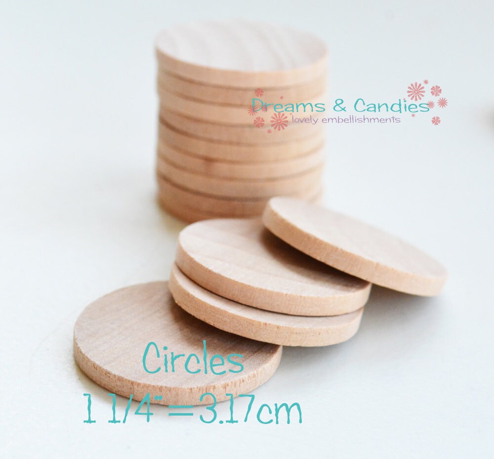 100 Unfinished Wooden Circles 1.25 small Wooden Circles | Etsy