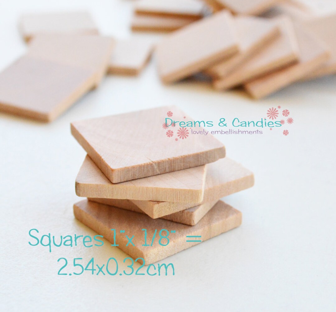 25 Unfinished Wooden Square 1" -small Wooden Squares -wooden Squares ...