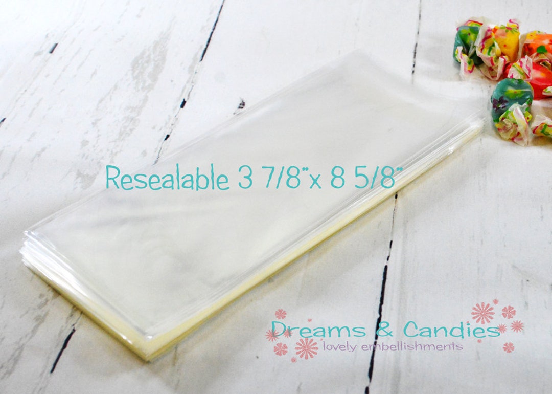 50 Resealable Cello Bags 3 7/8x8 5/8