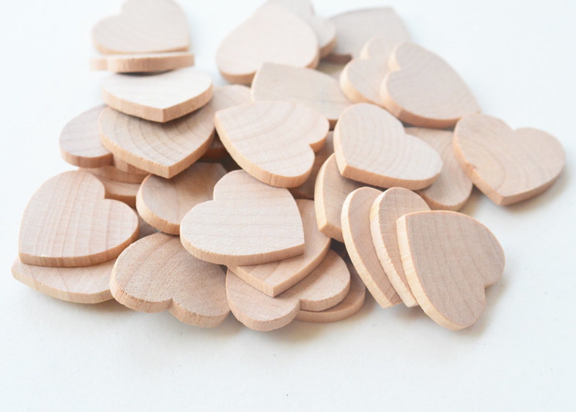 25 Miniature Wooden Hearts 1 Small Wooden Hearts | Etsy