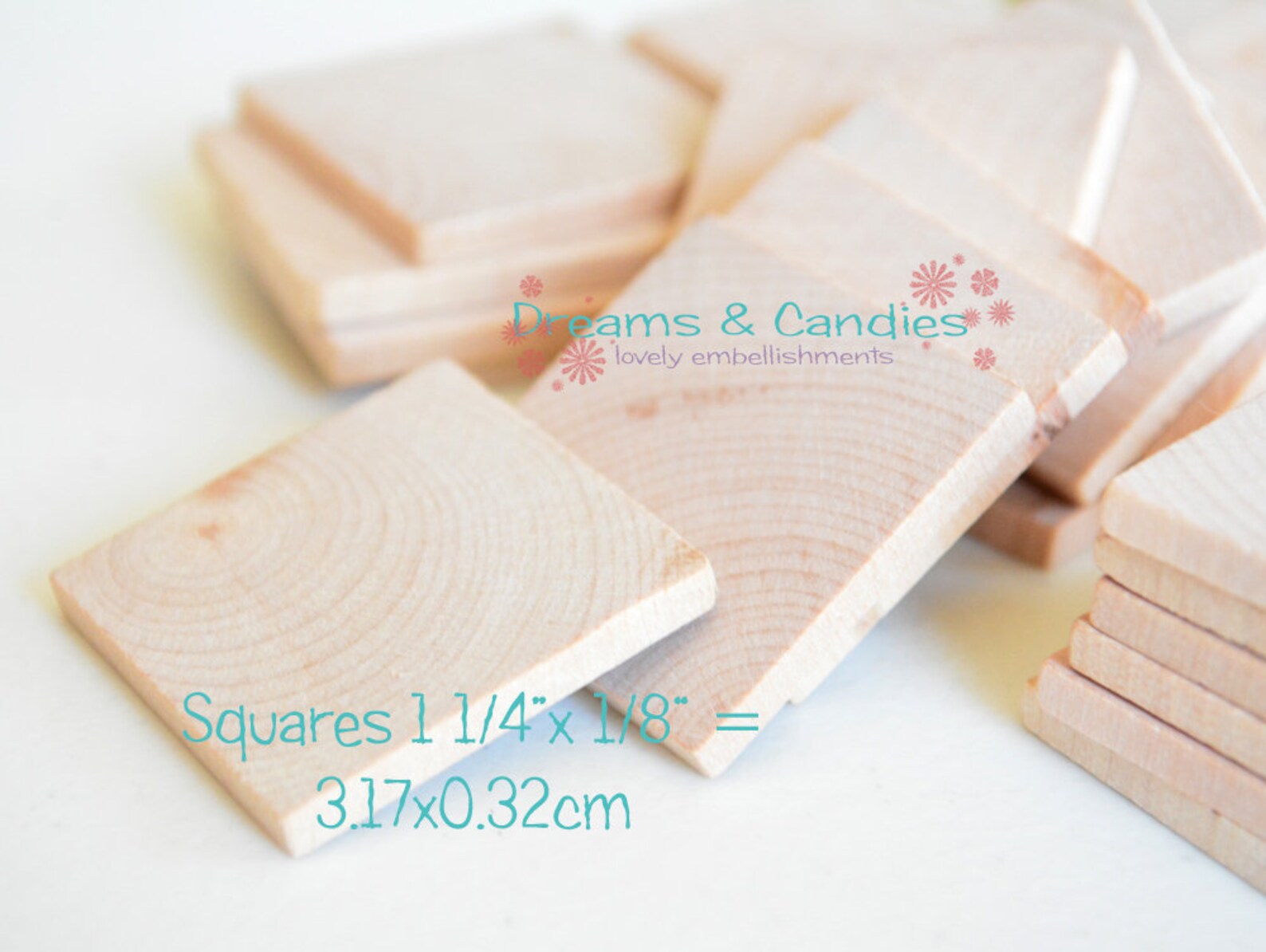 50 Unfinished Wooden Square 1 1/4" -small Wooden Squares -wooden ...