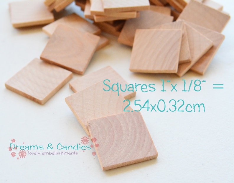 50 Unfinished Wooden Square 1 small Wooden Squares - Etsy