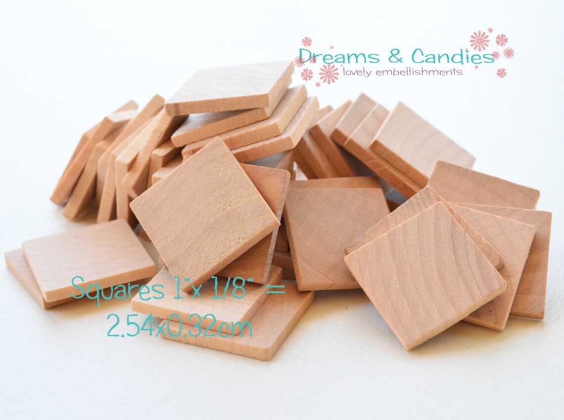 50 Unfinished Wooden Square 1 small Wooden Squares - Etsy