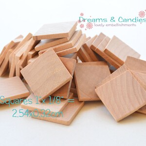 50 Unfinished Wooden Square 1" -small Wooden Squares -wooden Squares ...