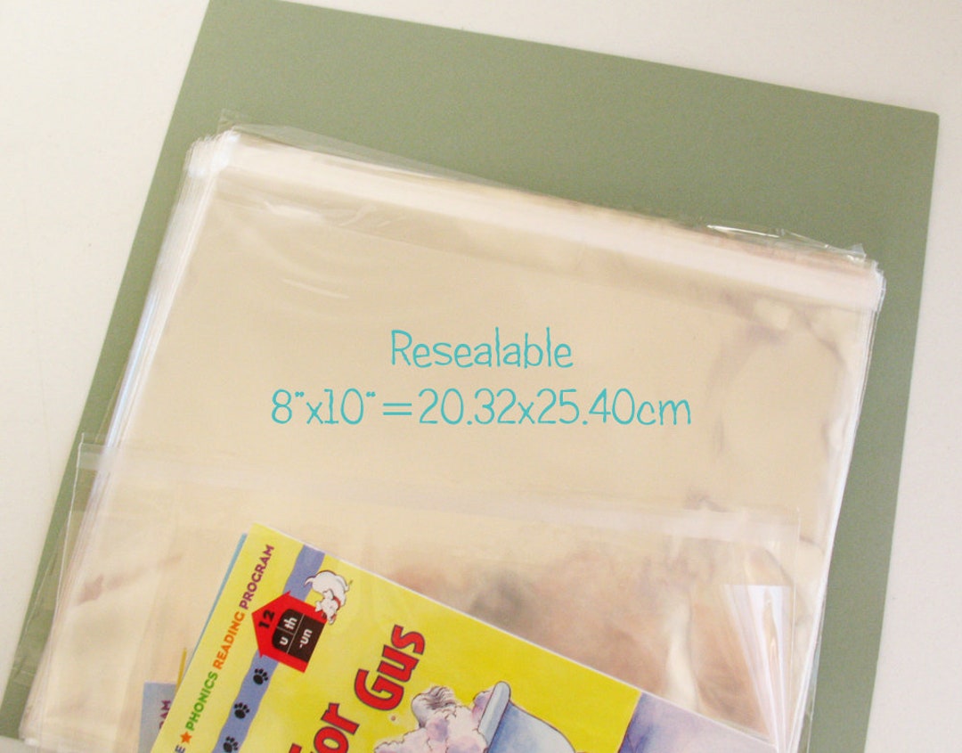 200 Resealable Cello Bags 8x10