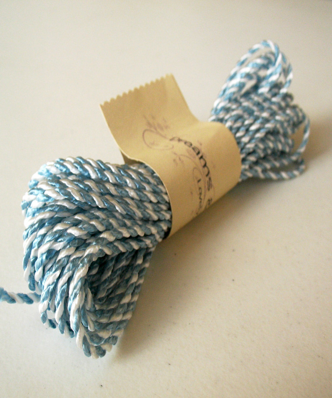 1yd twine Blue with White cord Bright and Silky Twine Cord | Etsy