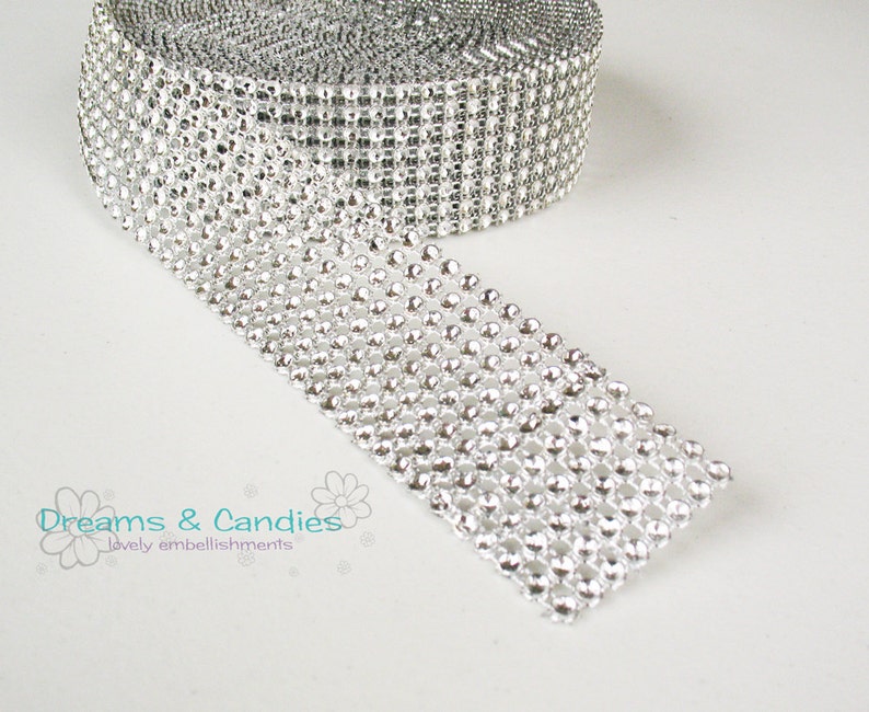 1yd Silver Rhinestone Style Trim acrylic Rhinestone 1 - Etsy
