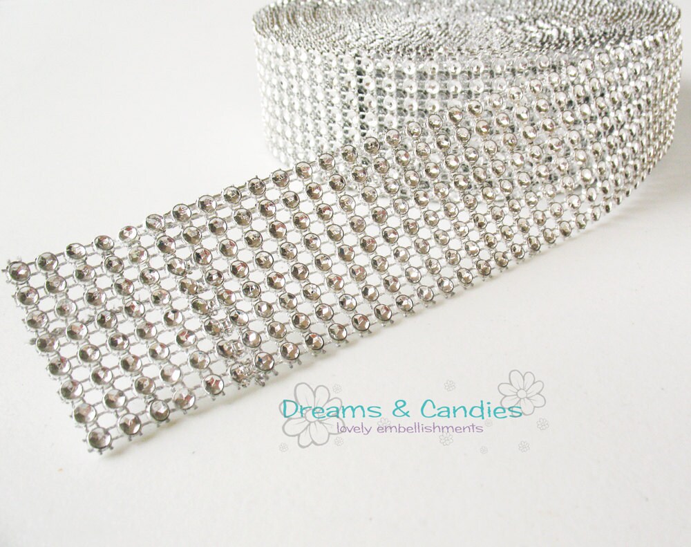1yd Silver Rhinestone Style Trim acrylic Rhinestone 1 - Etsy