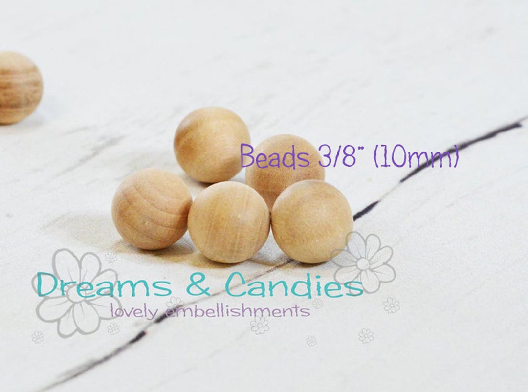 100 Unfinished Round Wooden Balls 3/8" (10mm) NO Hole -wooden Beads ...
