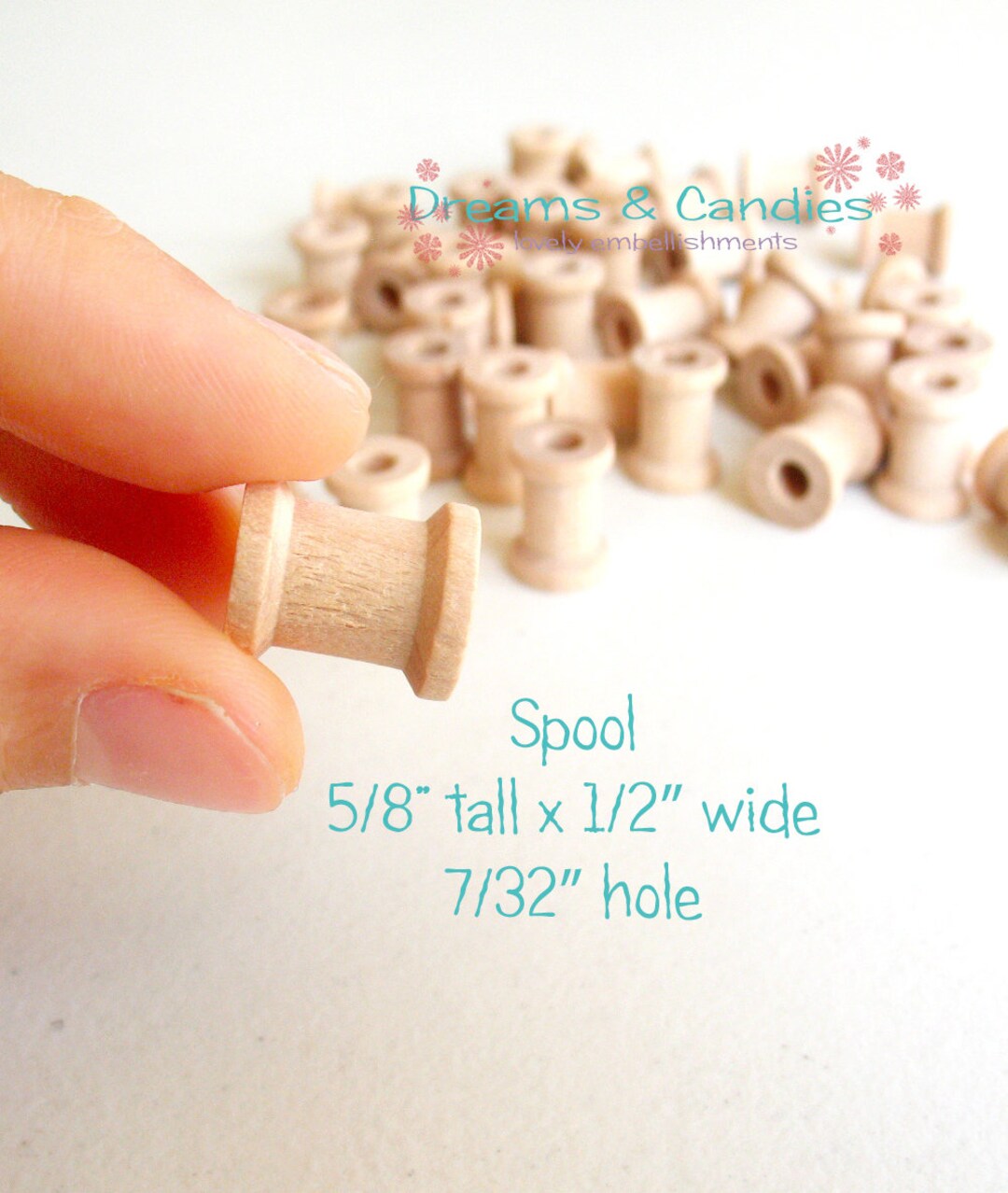 100 Miniature Wooden Spools 5/8"x1/2" -wooden Spools Decorative -small ...