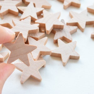100 Miniature Wooden Stars 1 unfinished Wooden Stars unfinished Wooden ...