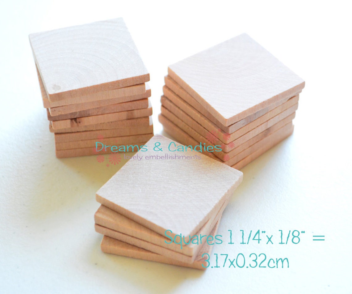 50 Unfinished Wooden Square 1 1/4 small Wooden Squares | Etsy