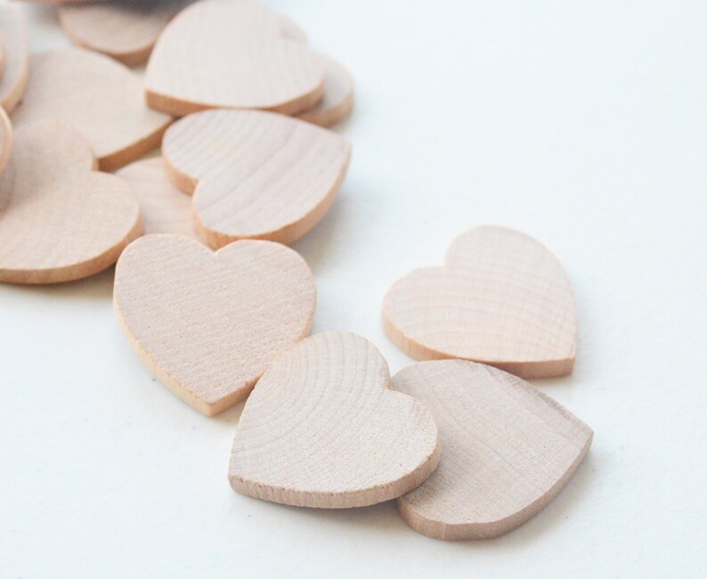 25 Miniature Wooden Hearts 1 Small Wooden Hearts | Etsy