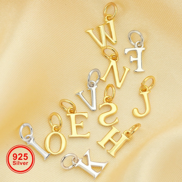 925 Silver Letter Charms - Etsy