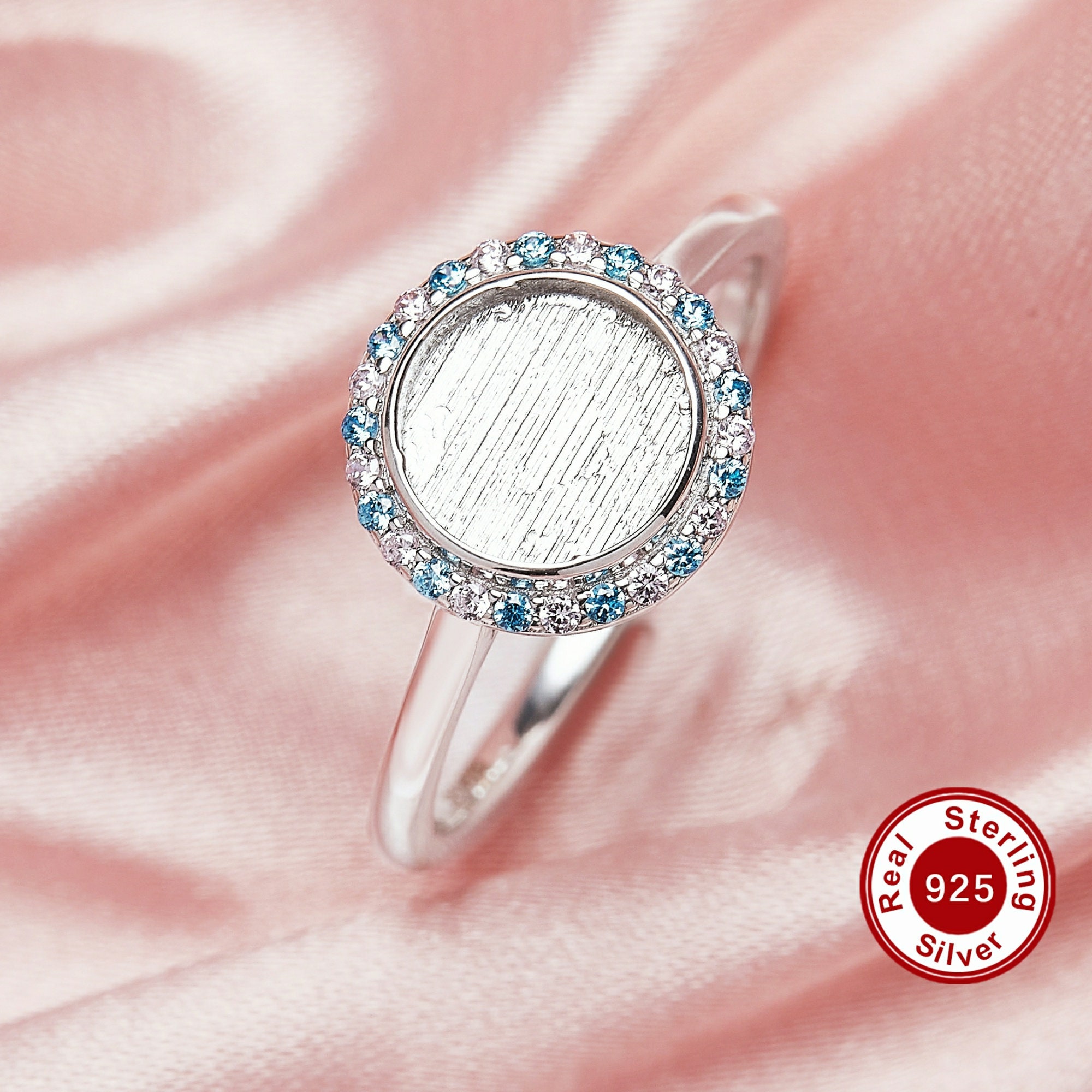Keepsake Breast Milk Resin Halo Round Ring Settings,solid Back 925 ...