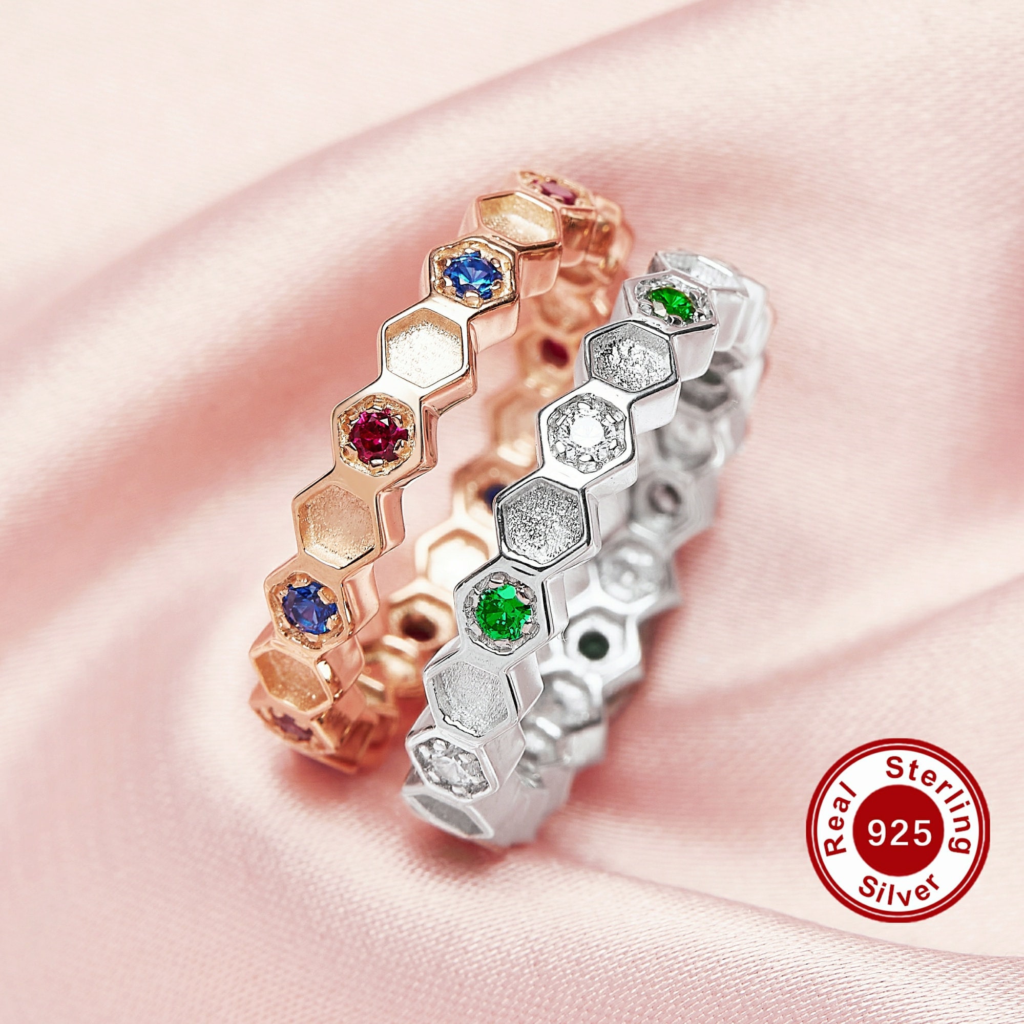 Keepsake Breast Milk Resin Birthstone Ring Settings,honeycomb Hexagon ...