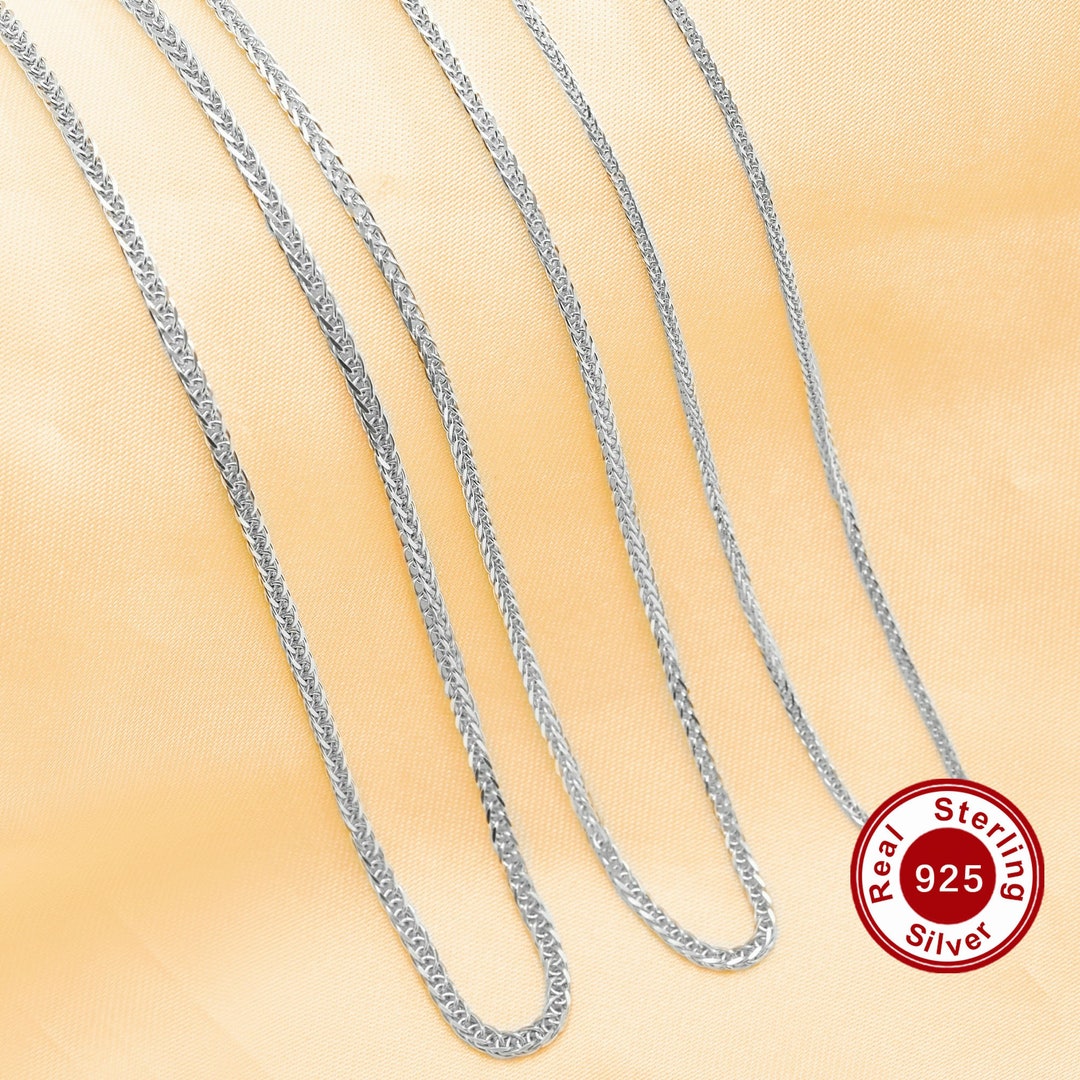 1PCS Chopin Chain Necklace,solid 925 Sterling Silver Necklace,white ...