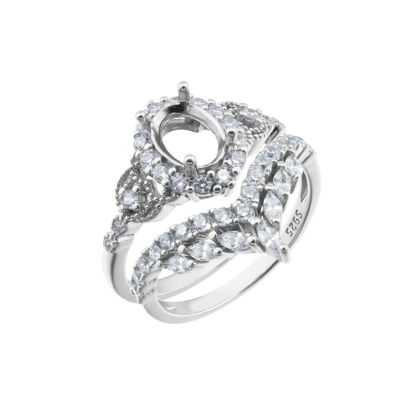 5x7mm Oval Prong Ring Settings Stackable Solid 925 Sterling - Etsy