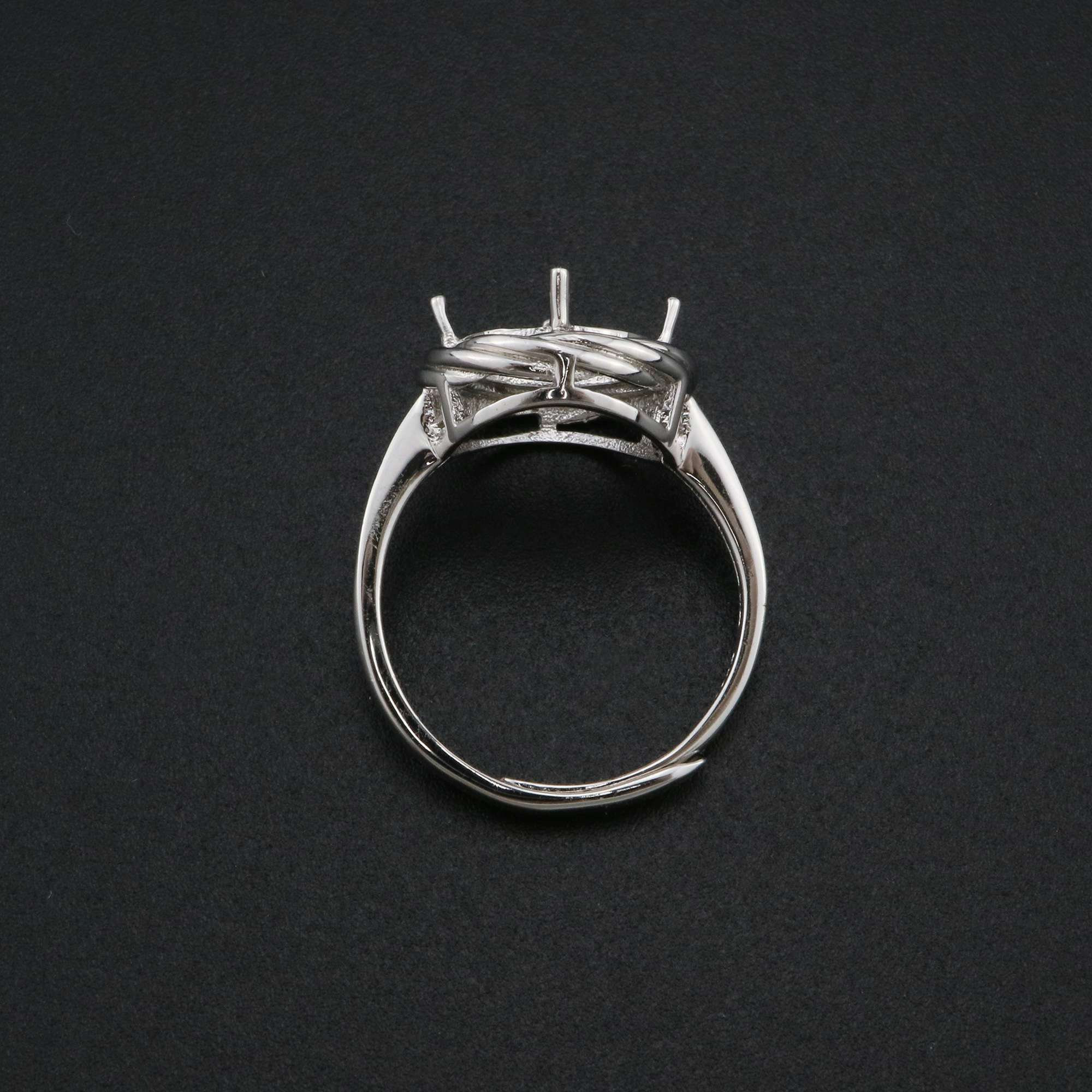 10MM Round Prong Ring Settings Solid 925 Sterling Silver DIY - Etsy
