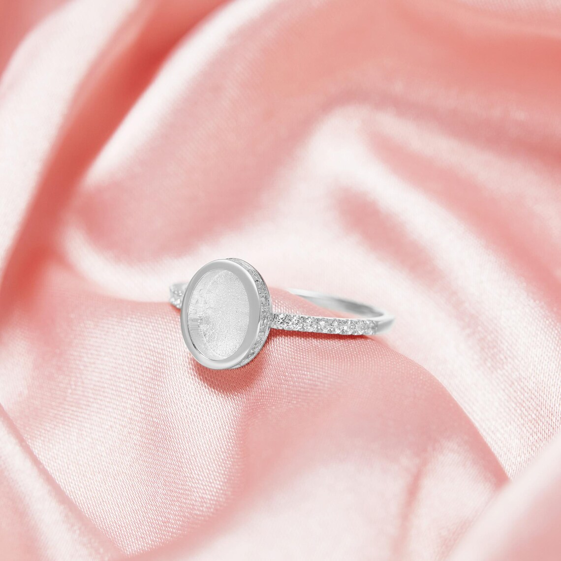 Keepsake Mother Milk Resin Oval Bezel Ring Settings,solid 925 Sterling ...