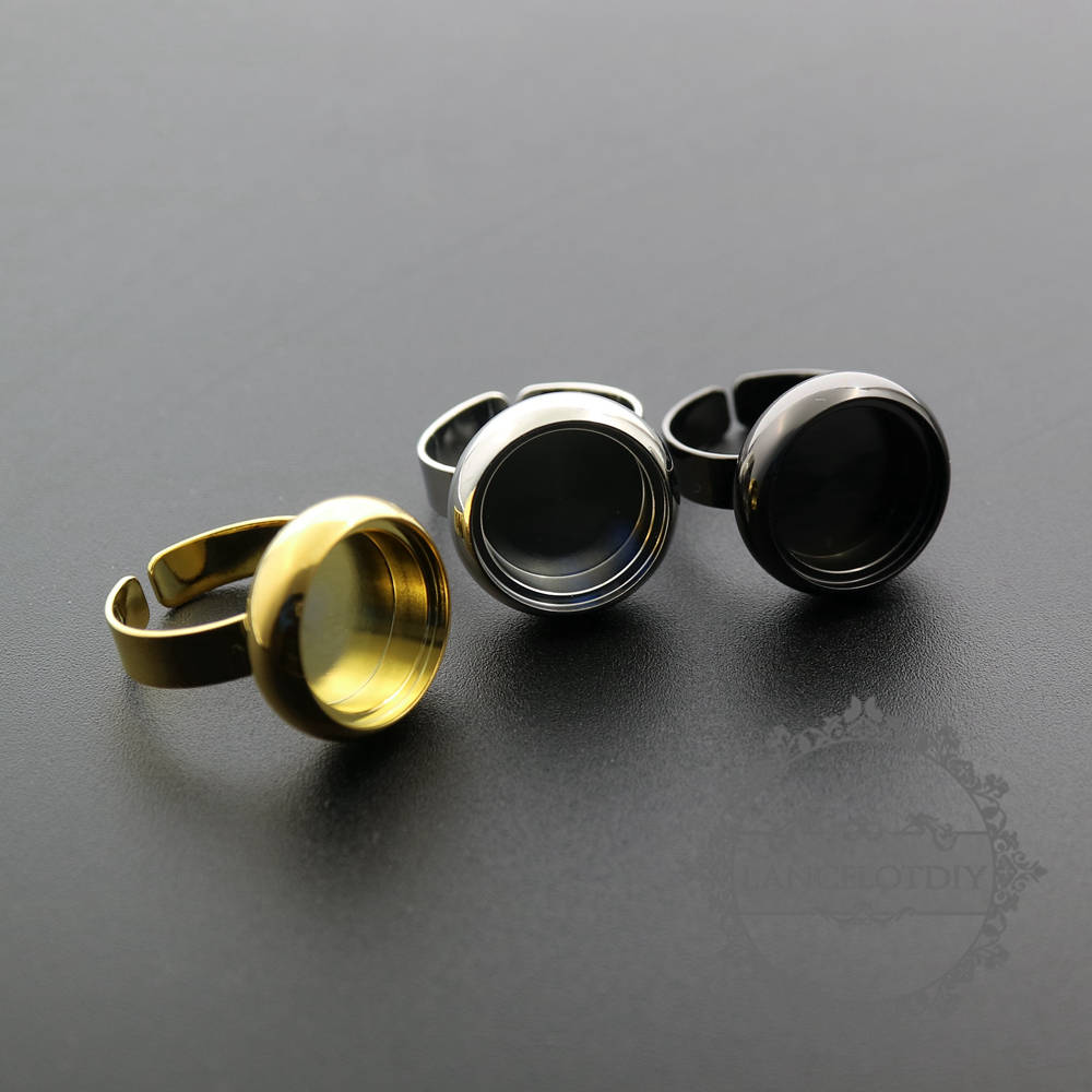 5pcs 16mm Round Bezel 5mm Depth Silver,gun Black,gold Brass Floating ...