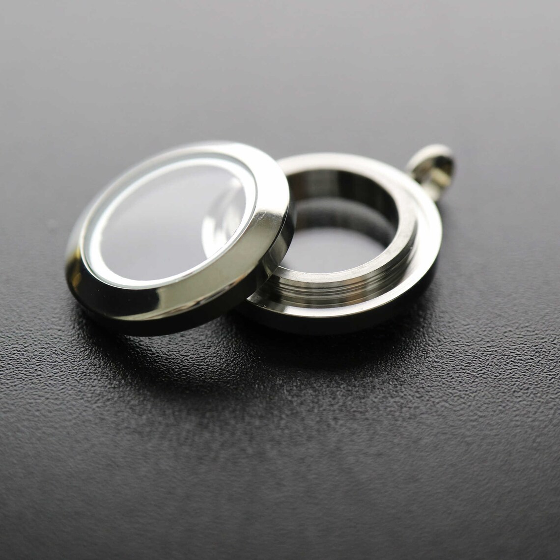 1pcs 20MM Stainless Steel Round Glass Locket Rose Gold Plated DIY ...