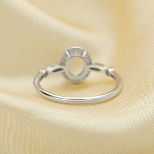 Oval Halo Prong Ring Settings,solid 925 Sterling Silver Rose Gold ...