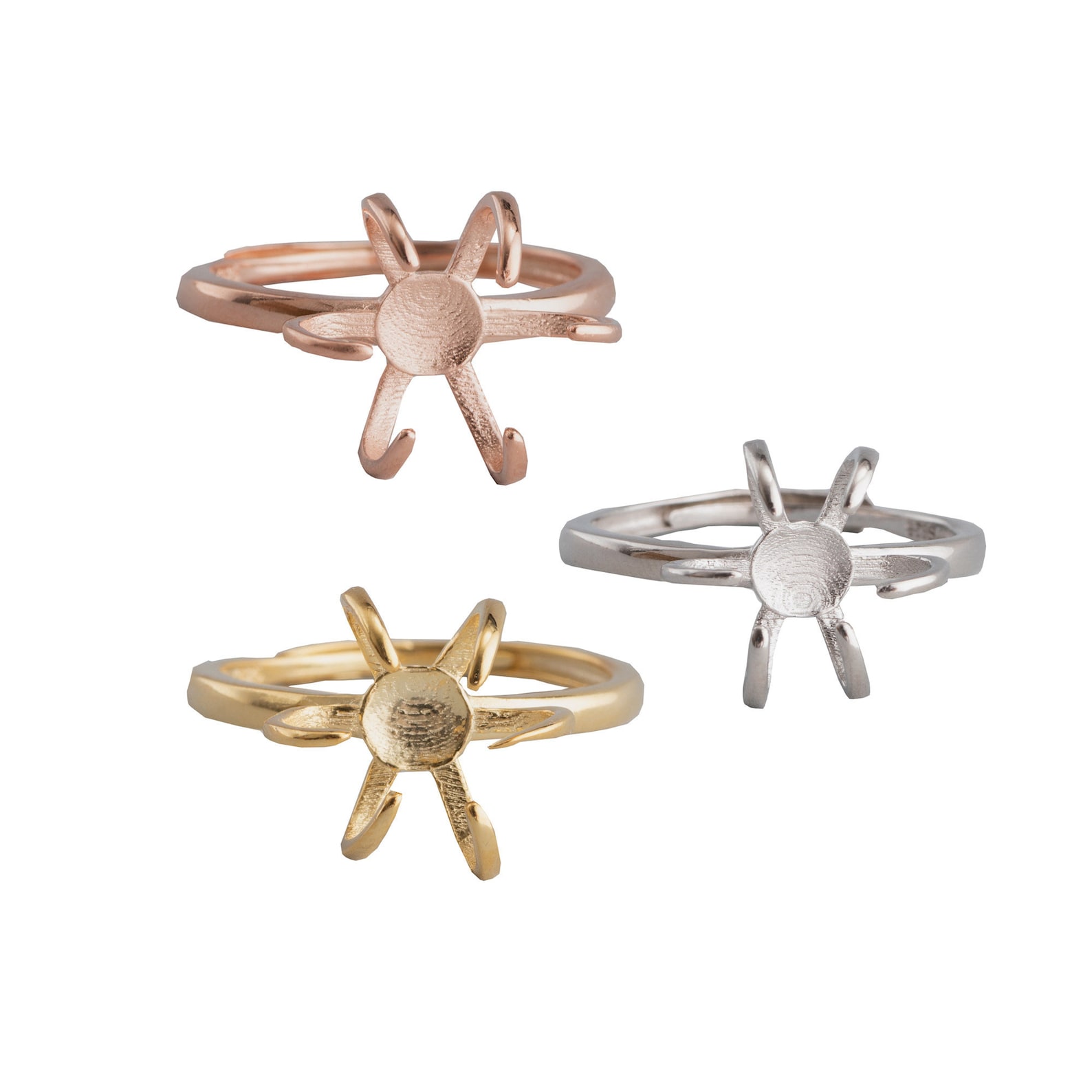 1pcs Irregular Stone Prong Claw Bezel 925 Sterling Silver Rose - Etsy