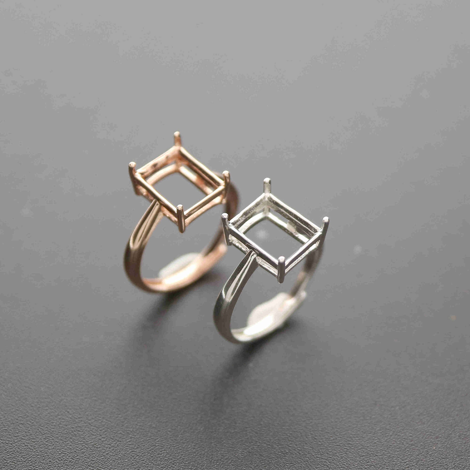 1Pcs Multiple sizes rectangle rose gold silver tiny Gems CZ | Etsy