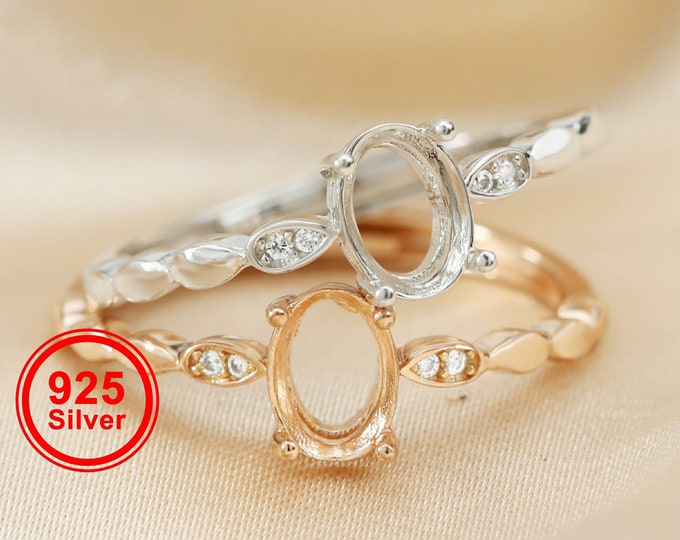 5x7mm Pear Prong Ring Settings Simple Rose Gold Plated Solid - Etsy