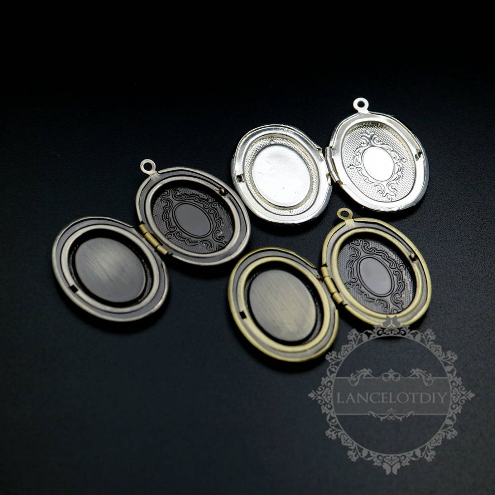 5pcs 13x18mm Bezel Antiqued Silver,silver,bronze Brass Oval Blank Photo ...