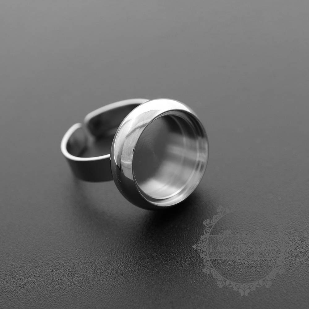 5pcs 16mm Round Bezel 5mm Depth Silvergun Blackgold Brass - Etsy