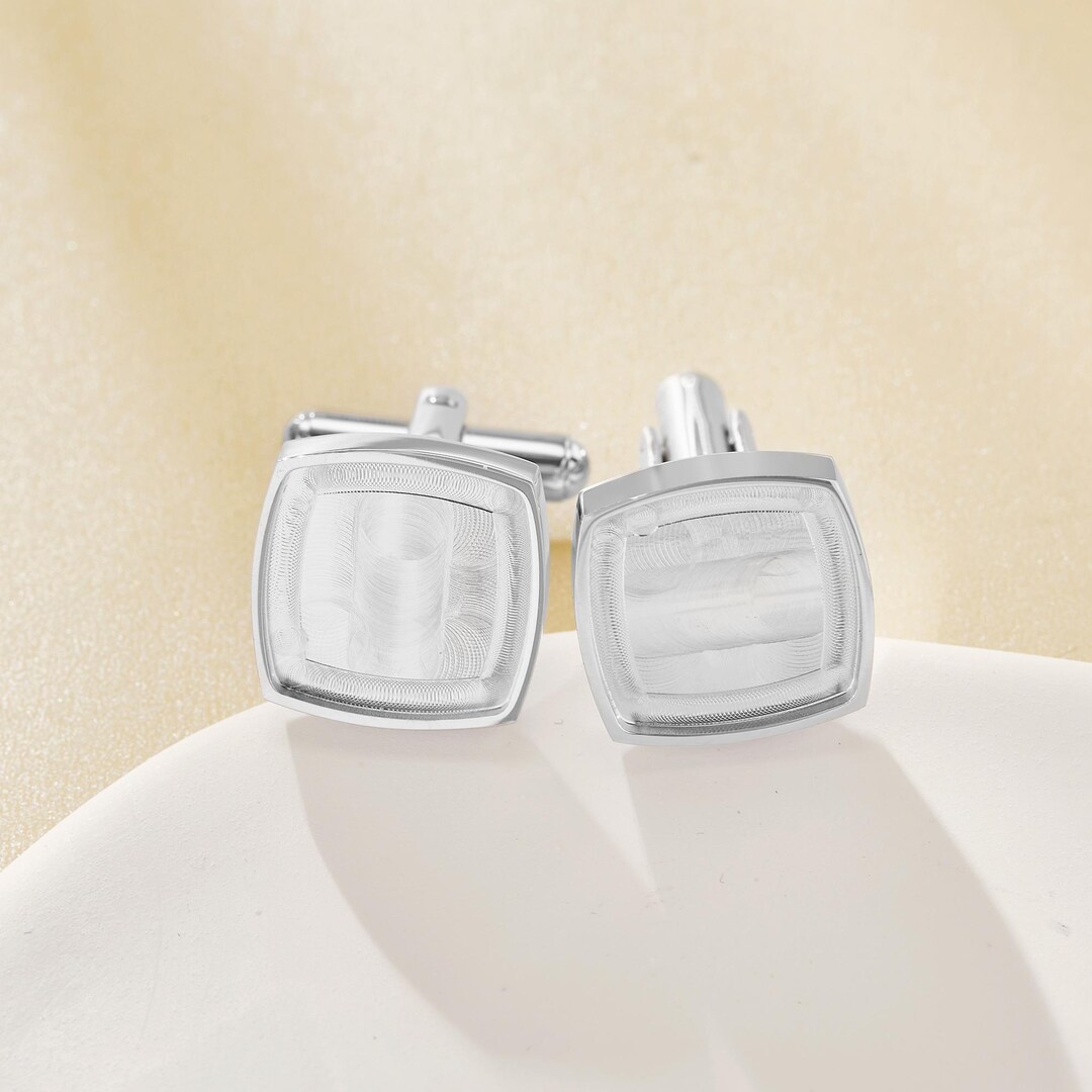 Cushion Square Stainless Steel Cuff Links Bezel Settings,customized DIY Photo Cufflinks,diy ...