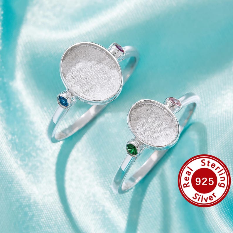 Keepsake Breast Milk Resin Oval Bezel Ring Settings,birthstone Solid ...