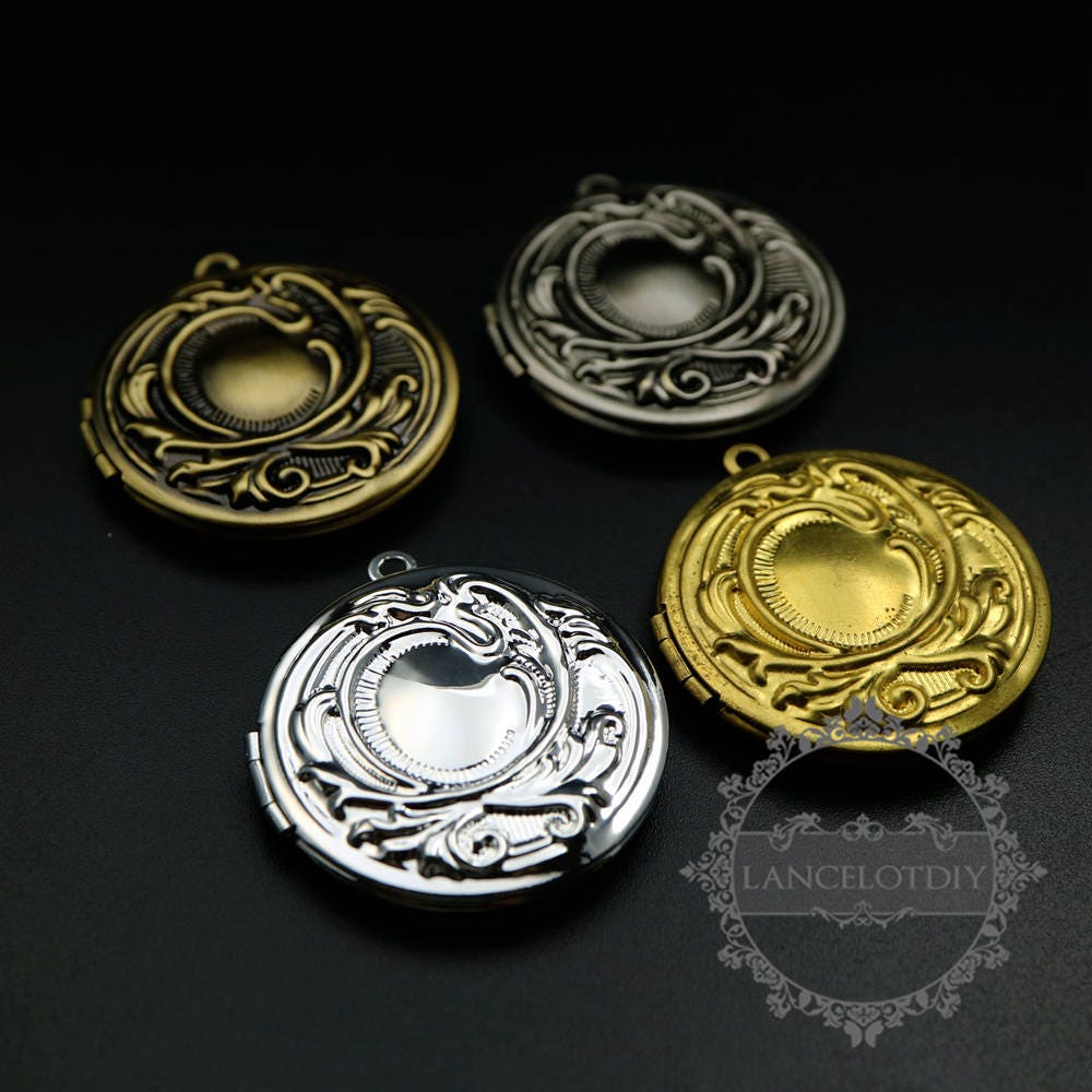 5pcs 32mm Flower Engraved Round Vinatge Style - Etsy