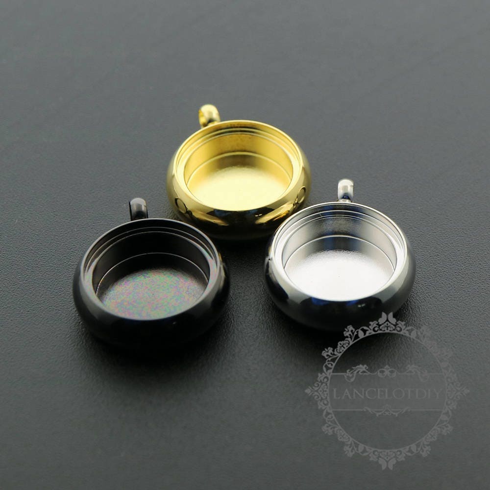 5pcs 16mm Round Bezel 5mm Depth Gun Blackgoldsilver Floating - Etsy