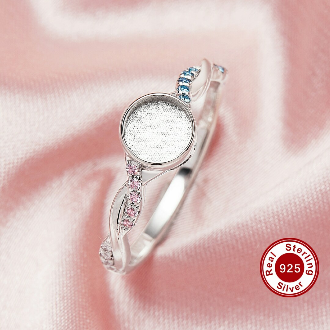 Keepsake Mother Milk Resin Round Ring Settings,solid Back 925 Sterling ...