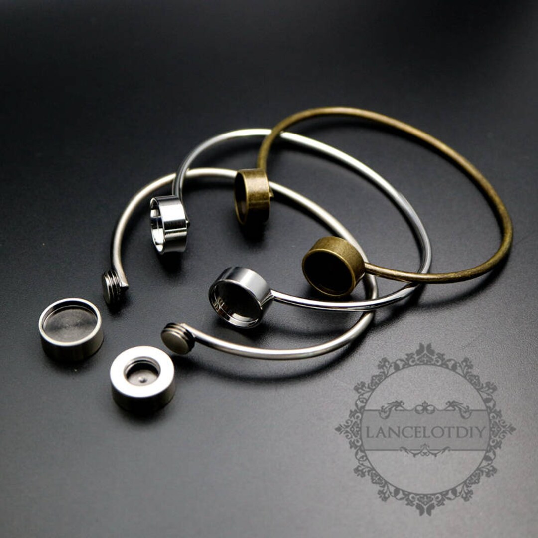 5pcs 12mm Setting Size Screwed Bezel Bangle Bracelet Silver,bronze ...