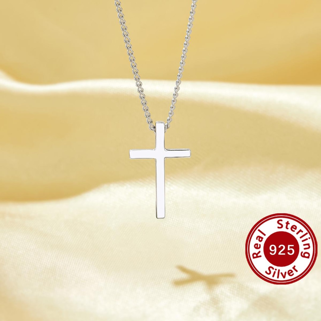 Minimalist Cross Pendant Necklace,solid 925 Sterling Silver Pendant ...