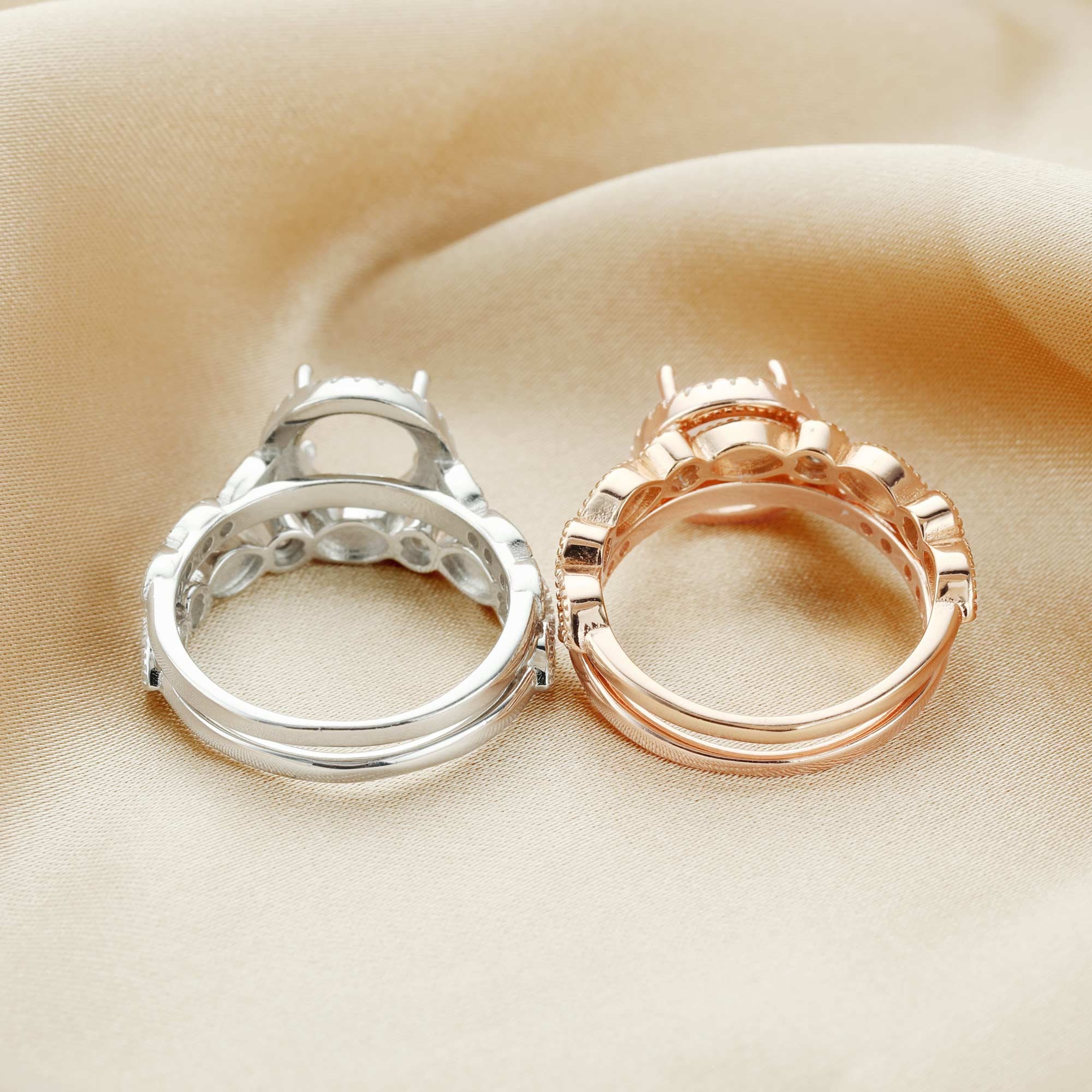 8MM Round Prong Ring Settings,stackable Solid 925 Sterling Silver Ring ...